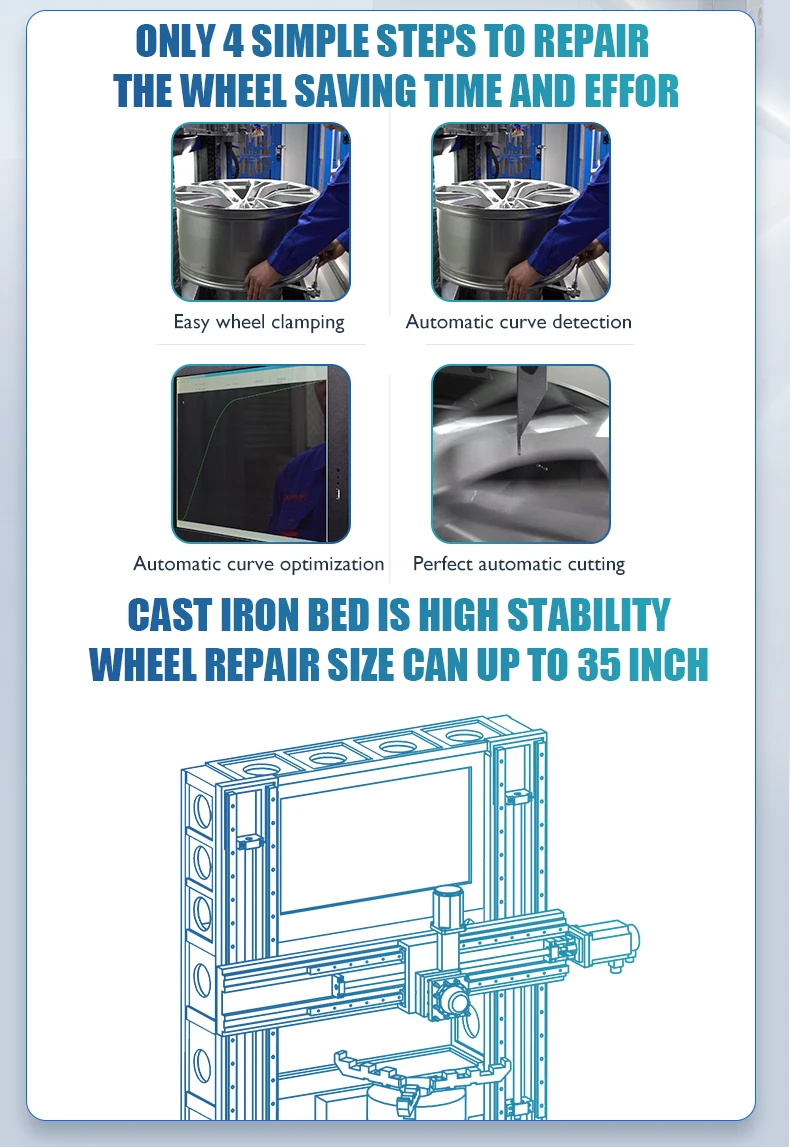 2024 Hience New Design Diamond Cut Cnc Wheel Repair Lathe Alloy Wheel ...