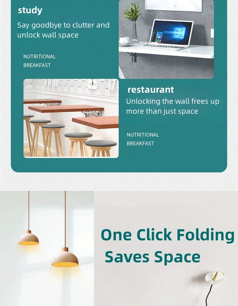 Stainless Steel Triangular Without Punching Folding Table Wall Movable ...