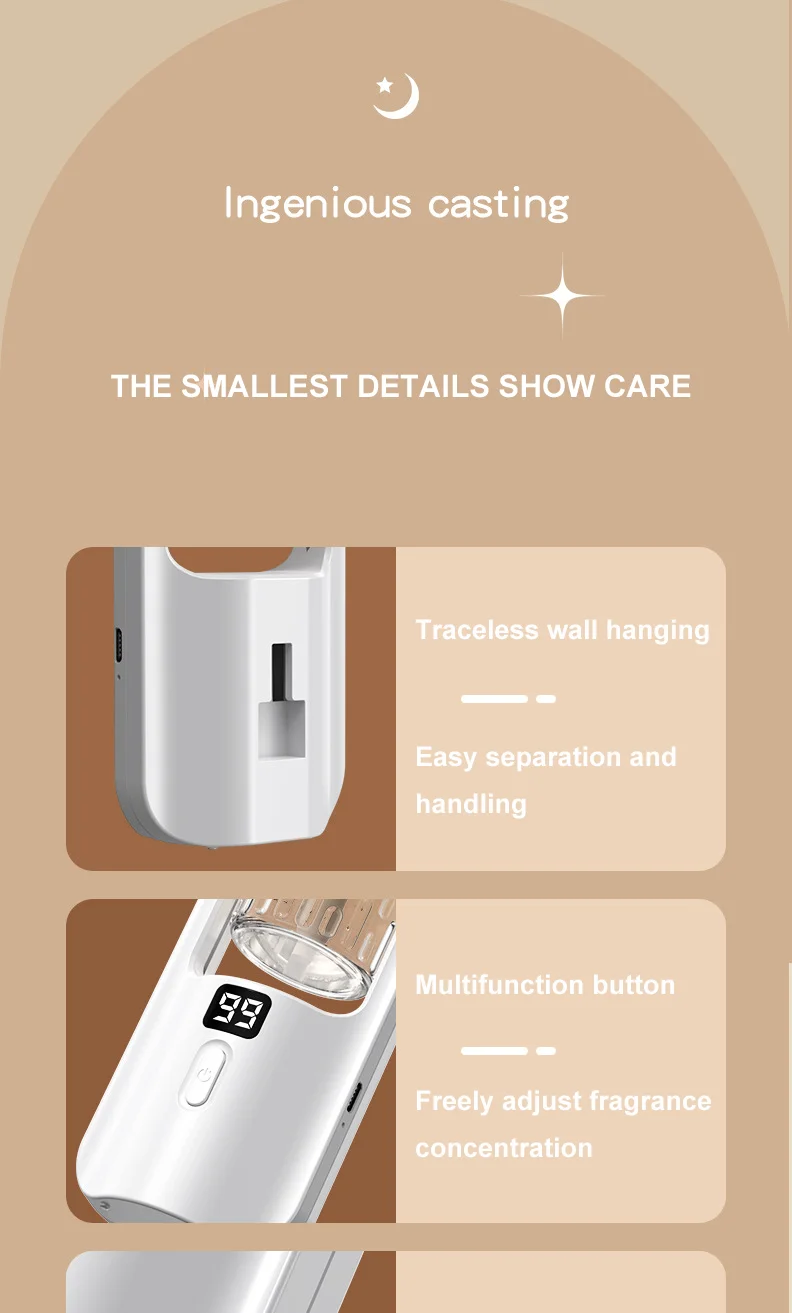 Rechargeable Automatic Spray Diffuser Wall-Mounted Perfume Atomizer ...