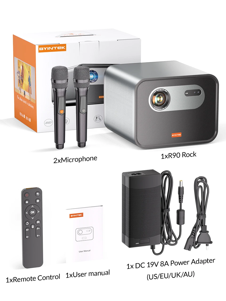 Byintek R90 Portable Android Smart Projector 20000 Lumens 4k Full Hd ...