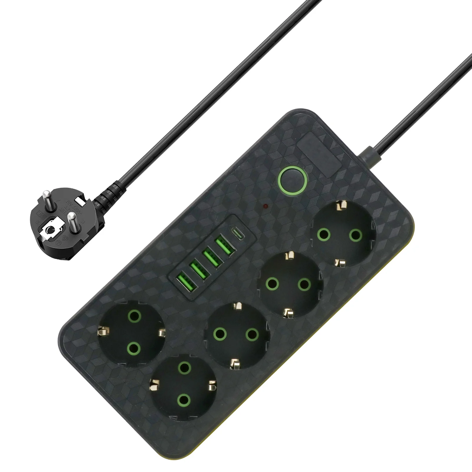 GELISTAR Power Strip - 4 Gang 4 USB 1 Type C Extension Socket