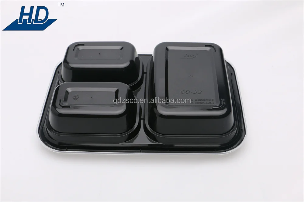 Wholesale Food Grade Take Out Box Disposable 3 Compartments Meal Prep ...