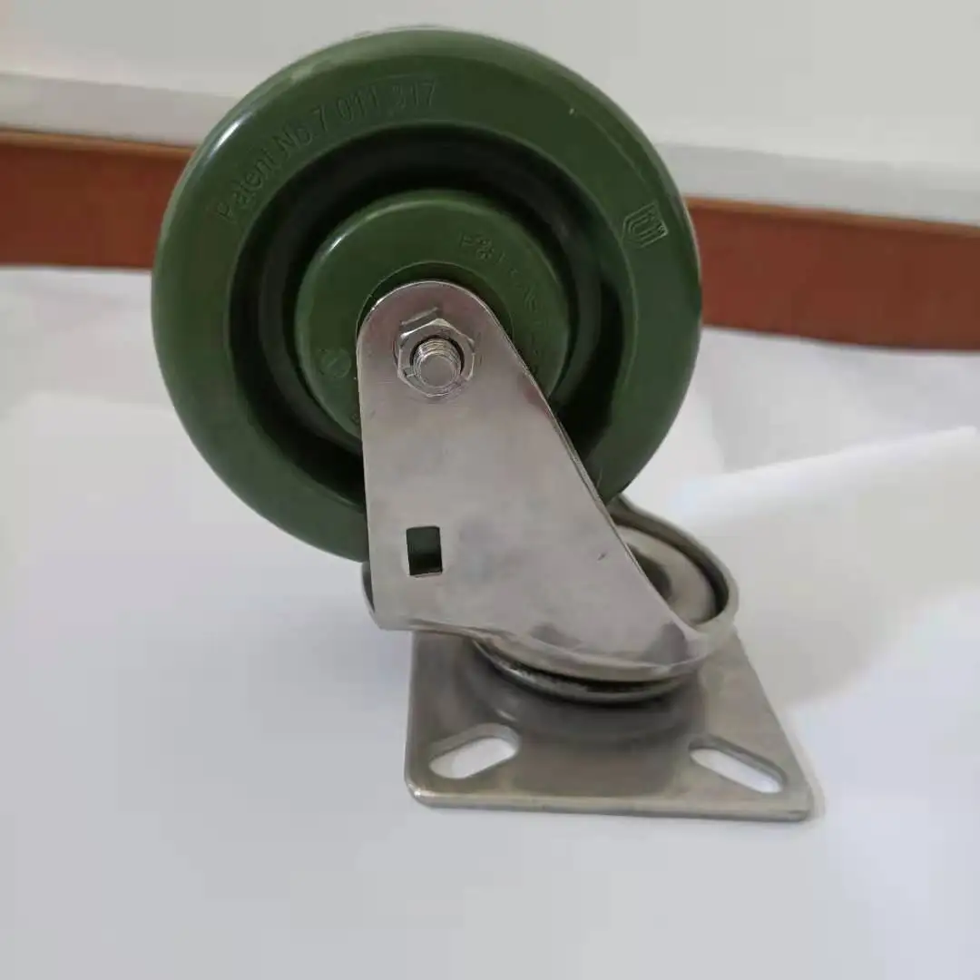 HM2401 SUS304 Steel Green Epoxy Resin Caster Wheels