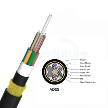 12 Cores Adss Cable Single Mode G652d G657a Double Jacket Aerial Fiber ...