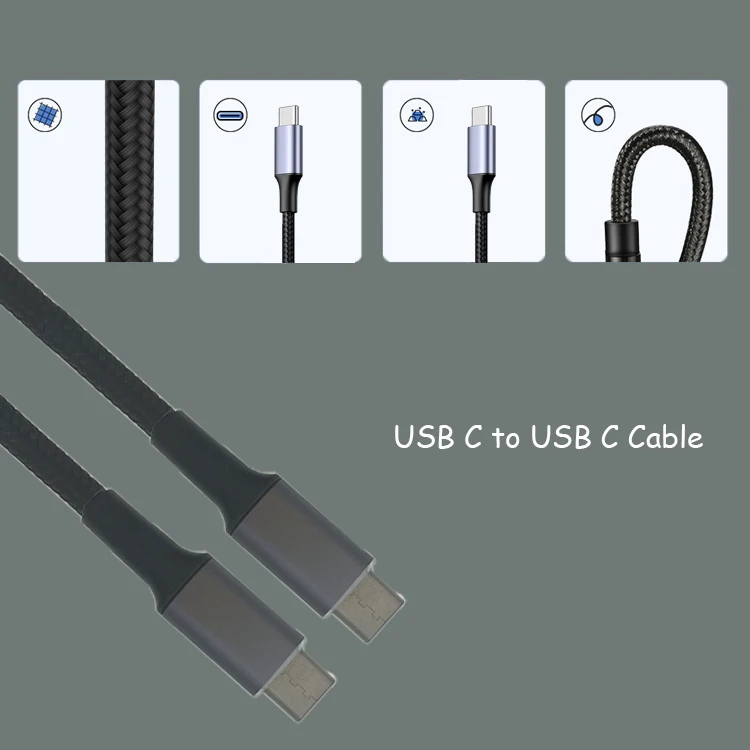 Braided 3a Fast Charging Usb C To Usb Type C Data Cable For Mobile ...