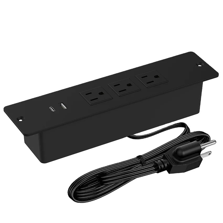 Recessed Power Strip With 2 Usb Type-c Flush Mount Power Outlet Built ...