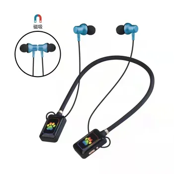 Tws Little White Rabbit Neck Hanging Sport Bluetooth Headset Led ...