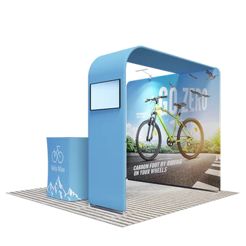 10x10ft 3x3m Trade Show Booth Shelf Display Backdrop Banner Stand ...