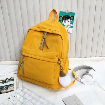 Girls Student Nylon Simple Cute Yellow Backpack - Buy Yellow Backpack ...