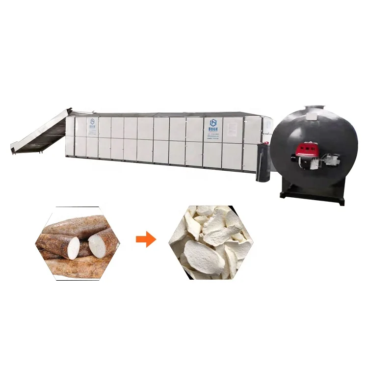 Cassava Chips Dryer Machine Gas Continuous 1500kg Mesh Belt Garlic ...