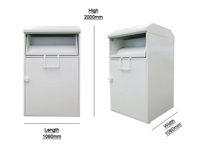 Galvanized Bin Storage Containers Clothing Recycle Bin Clothes Donation ...