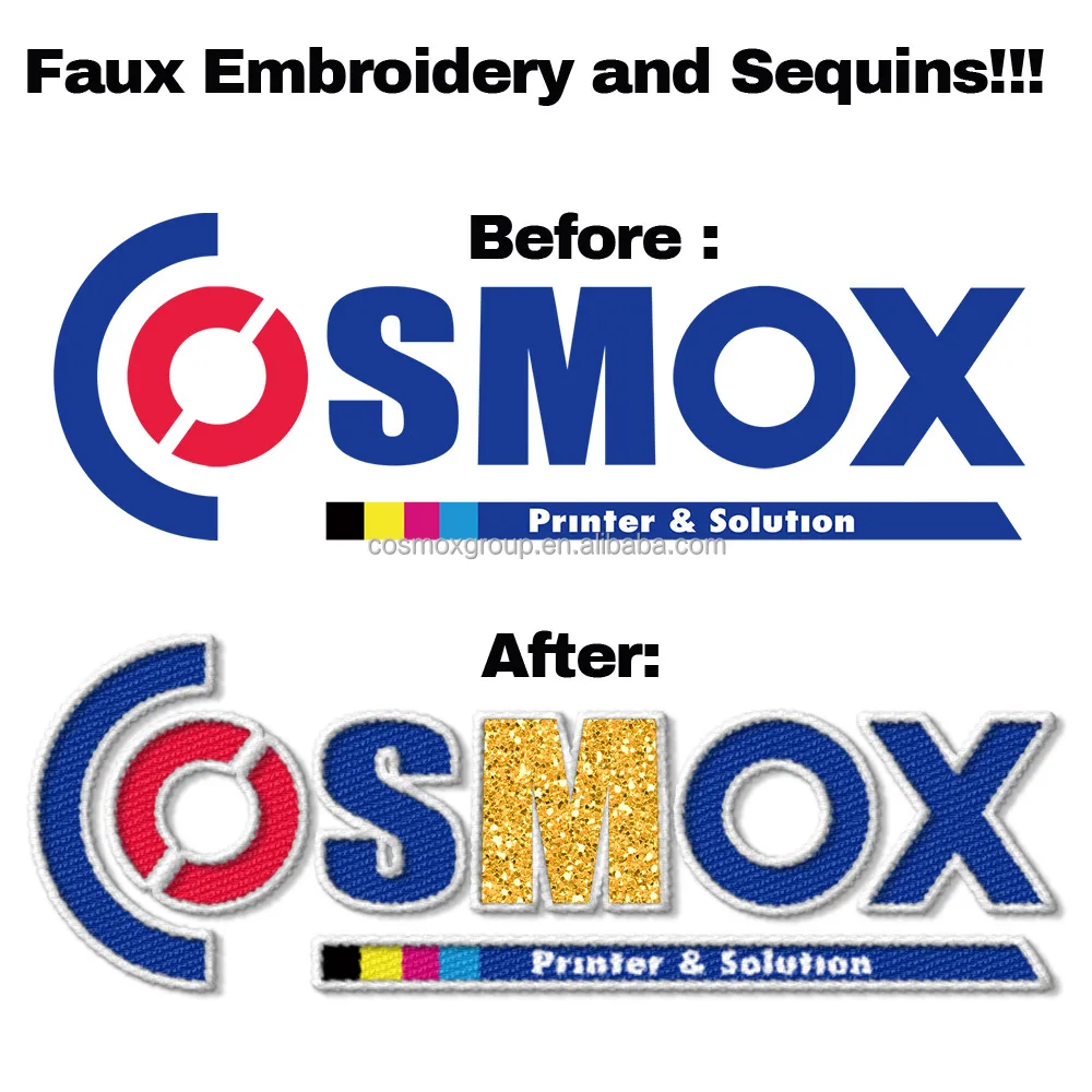 Faux Embroidery and Sequins Effect Photoshop Tool for DTF Printer