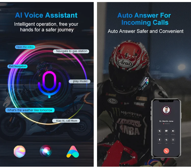 OEM Blue Tooth 5.3 Chip Motorcycle Helmet Headset with CVC+DSP Noise ...