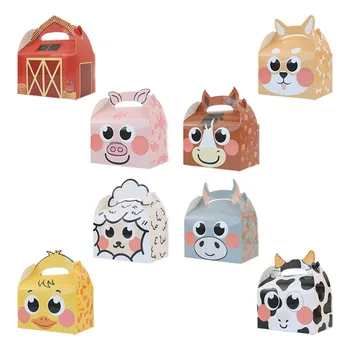 Farm Animal Theme Kids Birthday Decorations Supplies Party Favor Boxes ...