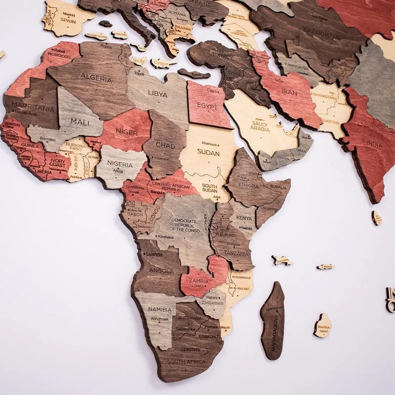 3D Wood World Map Wall Art - Perfect Gift for Any Occasion