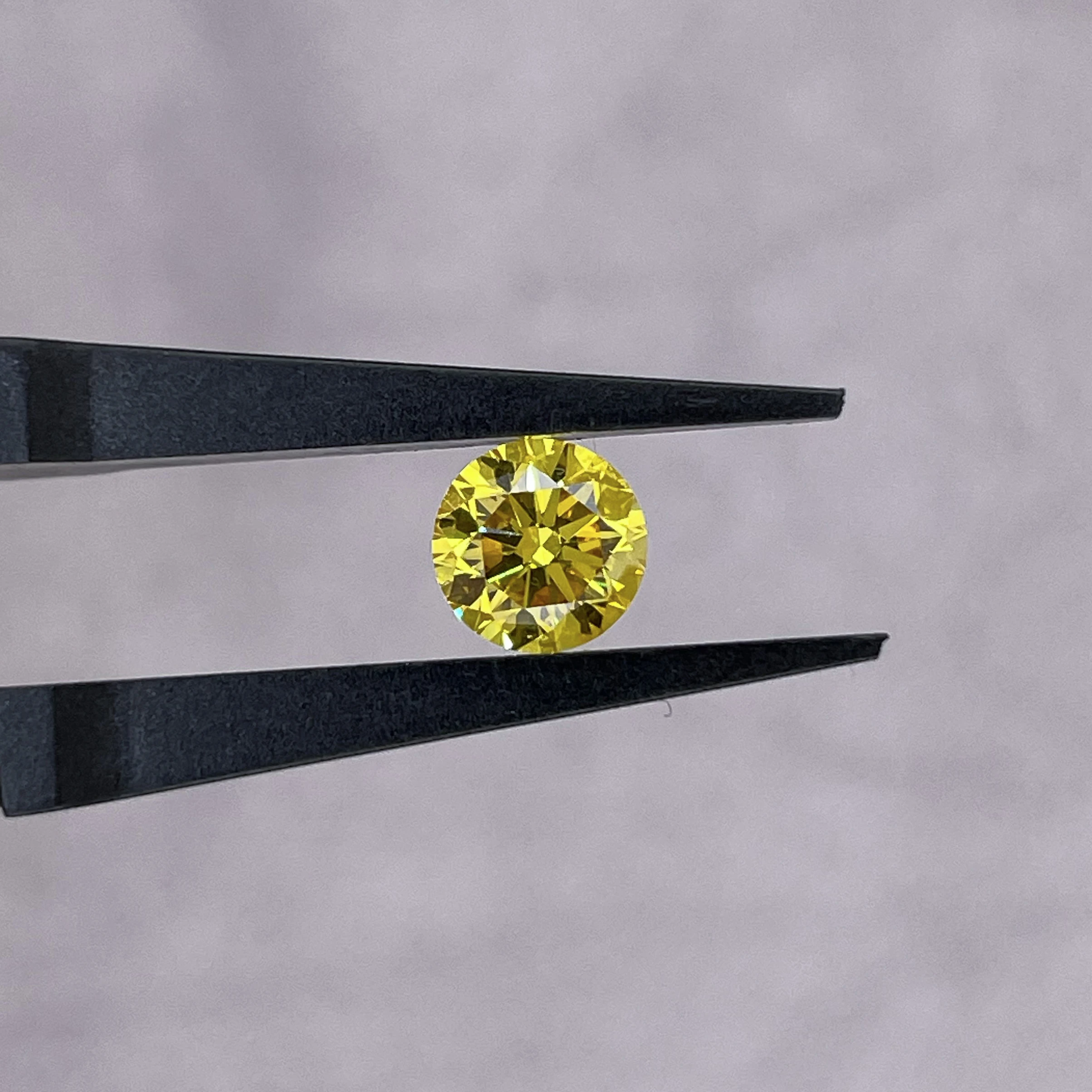 Round Shape Yellow Color Vs Clarity Cvd Hpht Lab Grown Diamond - Buy ...