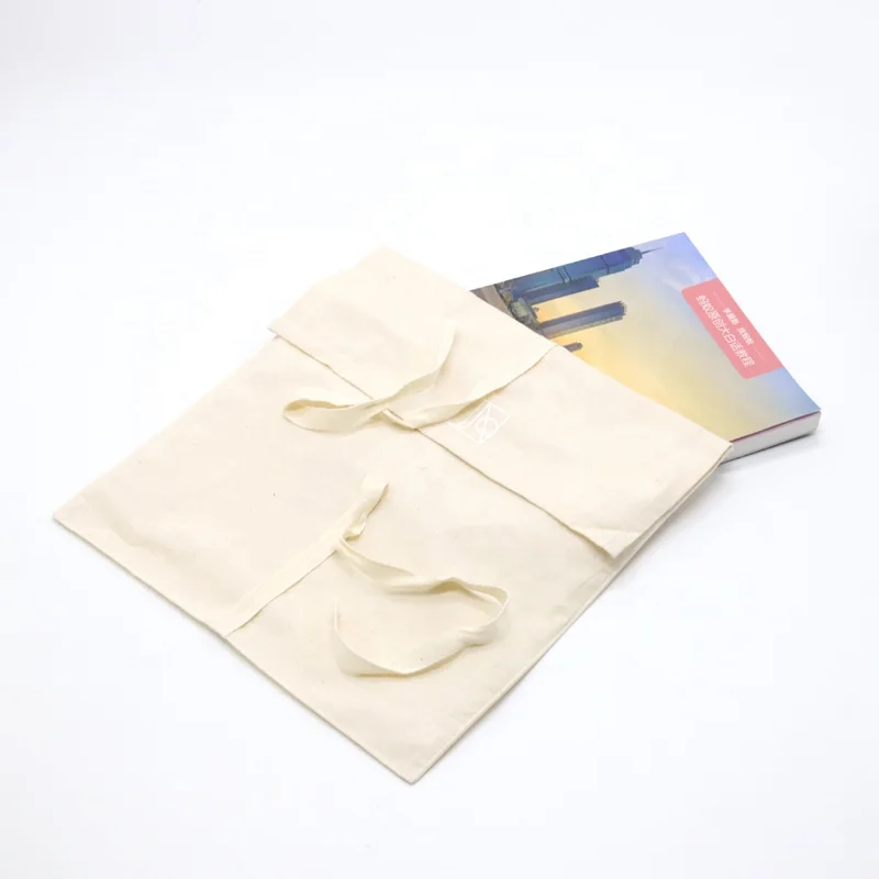 Custom Natural Color Cotton Muslin Envelope Packaging Bag