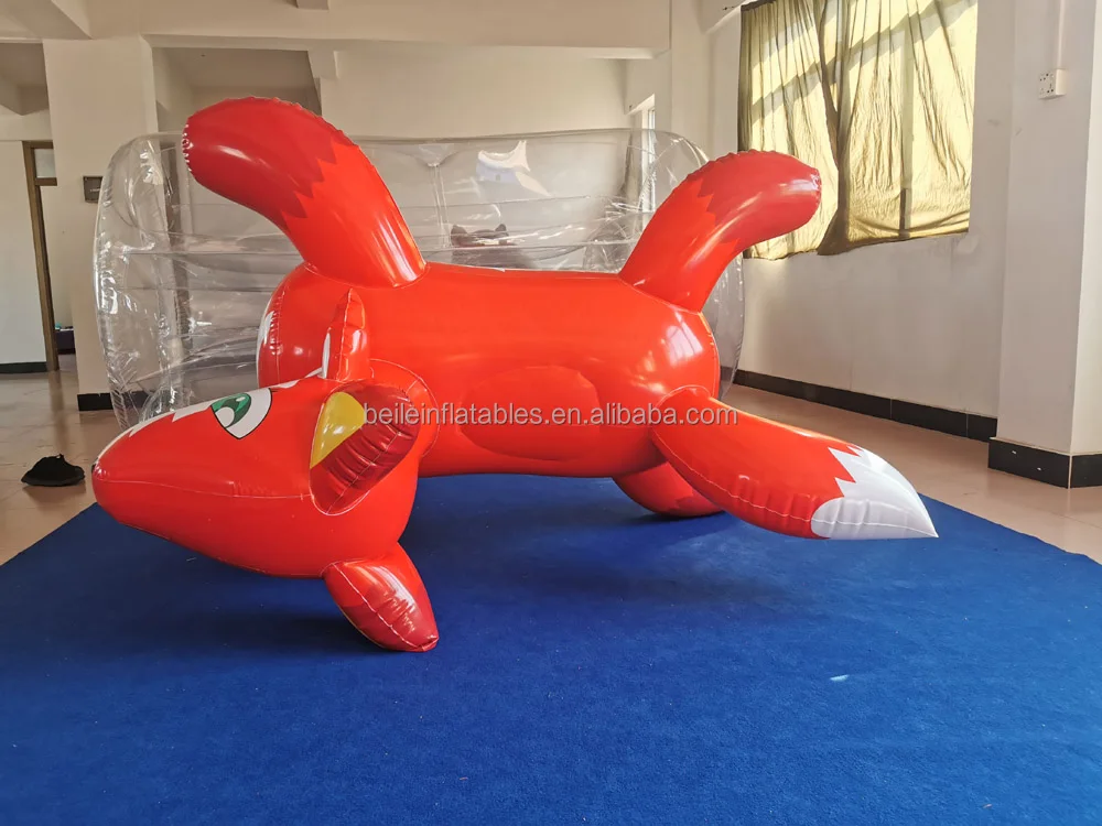 Customized Red Colour Inflatable Fox Toy for Adults
