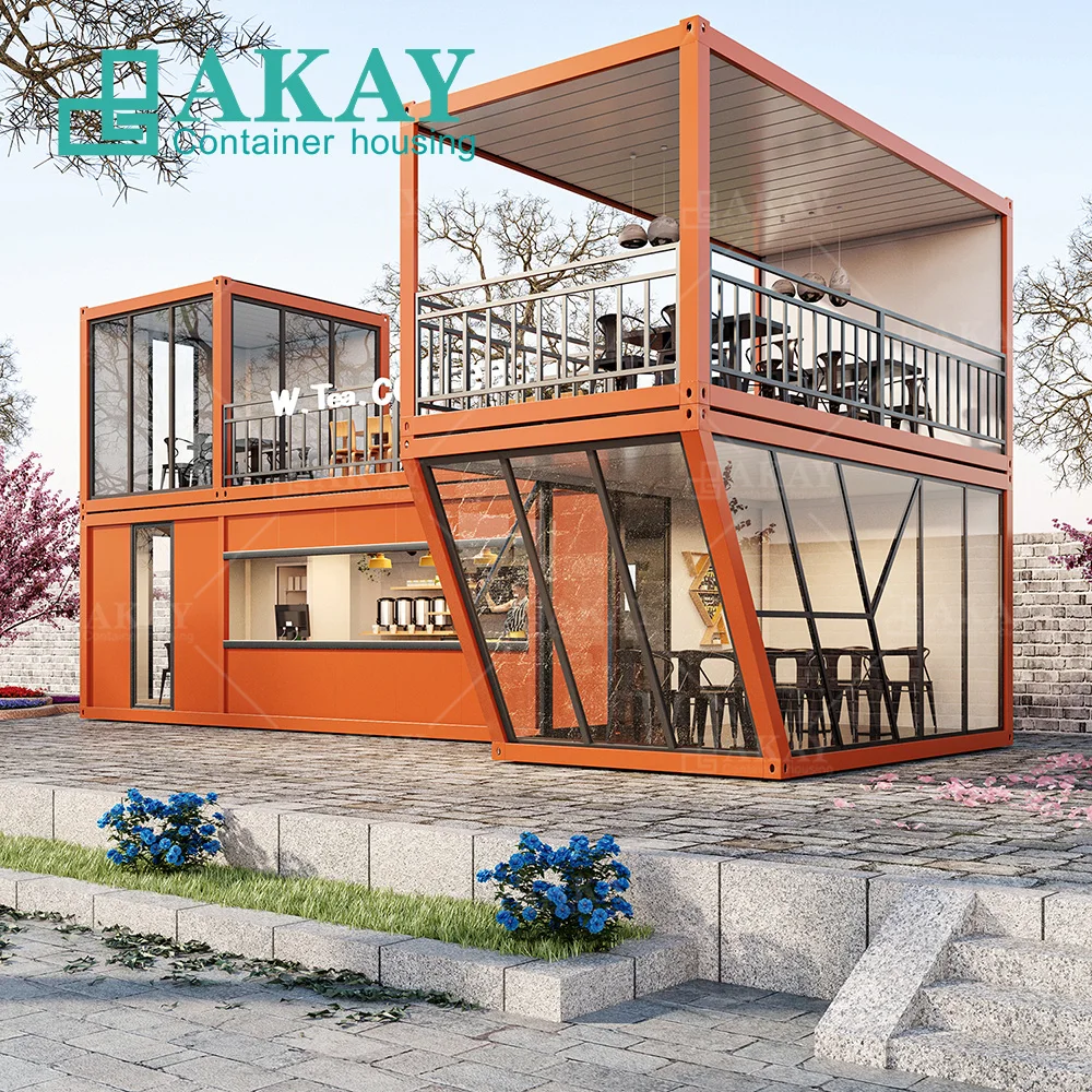 20ft 40ft Mobile Prefabricated House Commercial Store Coffee Shop ...