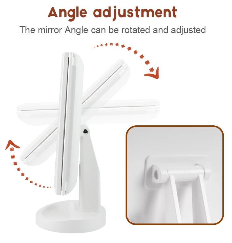 360 Trifold Makeup Mirror Storage Box Cosmetic Vanity Mirrors Led Make ...