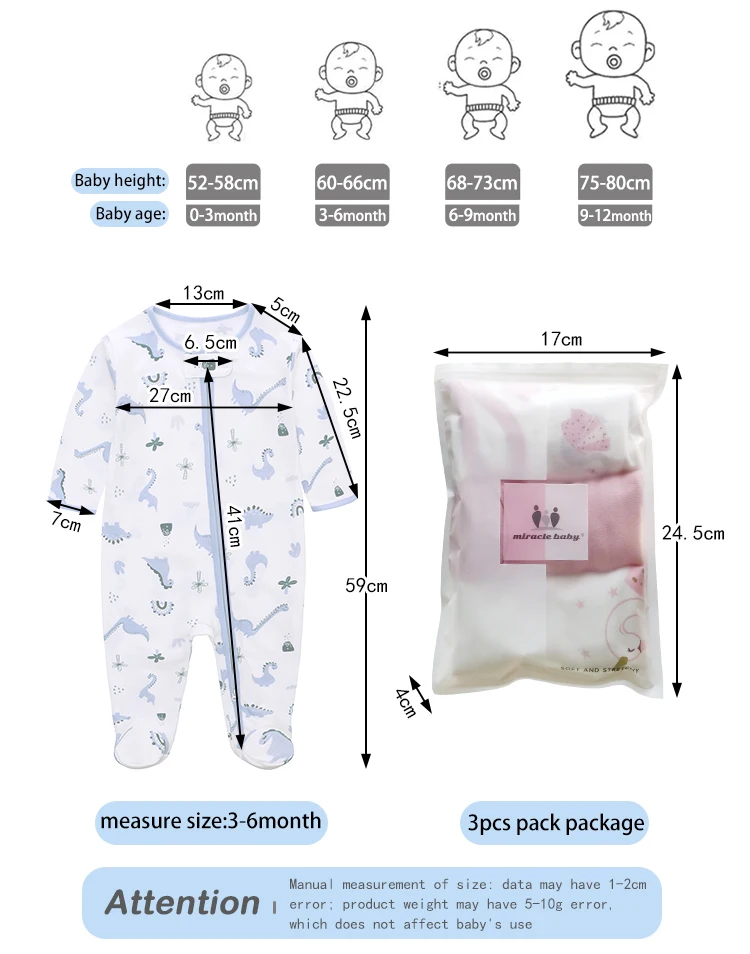 Stylish Design New Born Baby Clothes Sets 0-3 Months 3 Pack 100% Cotton ...