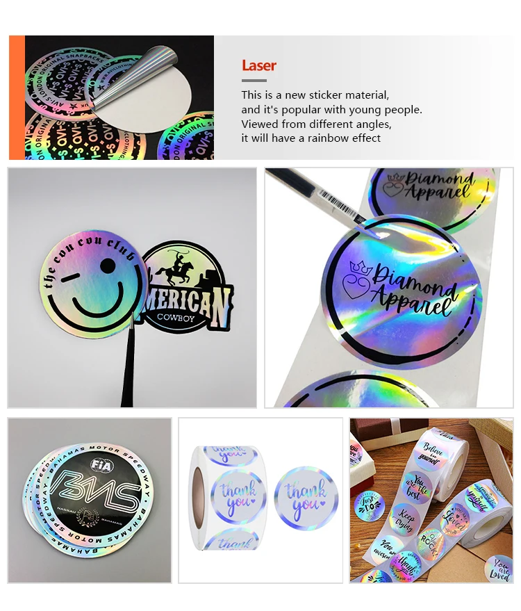 Custom Waterproof Self Adhesive Round Etiqueta Circular Packaging Label ...