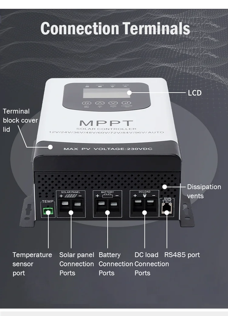 Smart Mppt Charge Controller 30a 50a 60a 80a Solar Controller 12v/24v ...