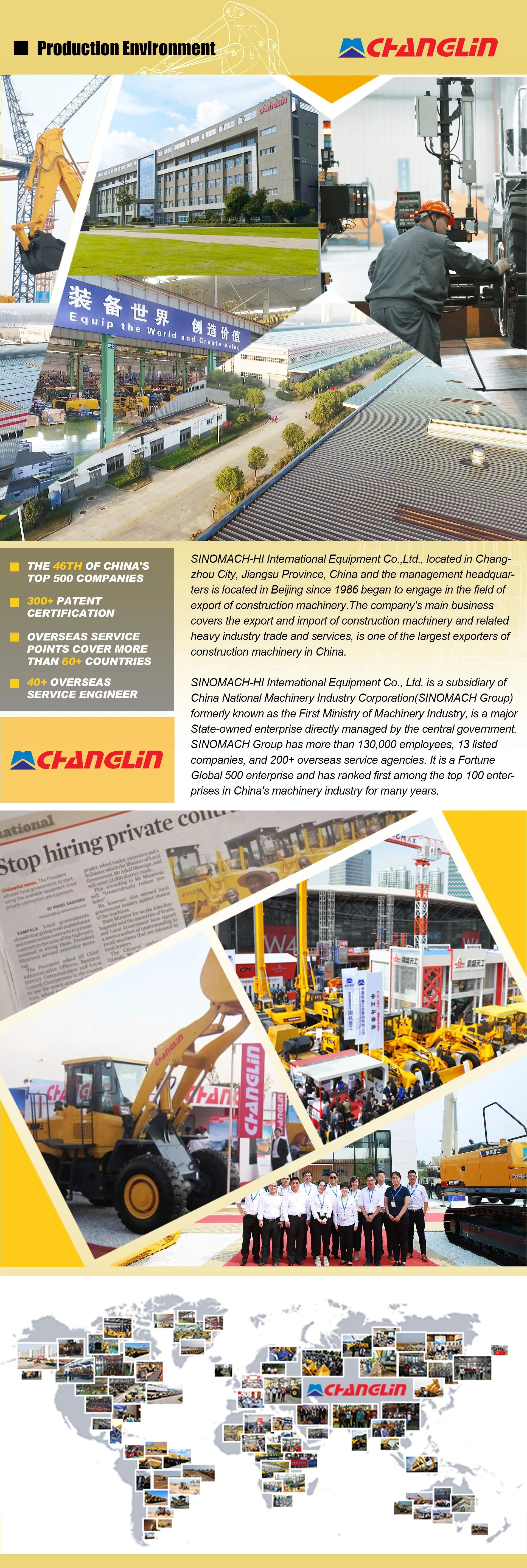 Changlin Brand 22 Ton Heavy Equipment Digger Escavator Long Reach ...