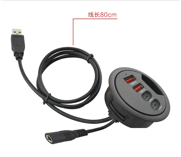 Jmax Grommet Desk Hub USB 3.0 Hub Table Type C With Power Supply ...