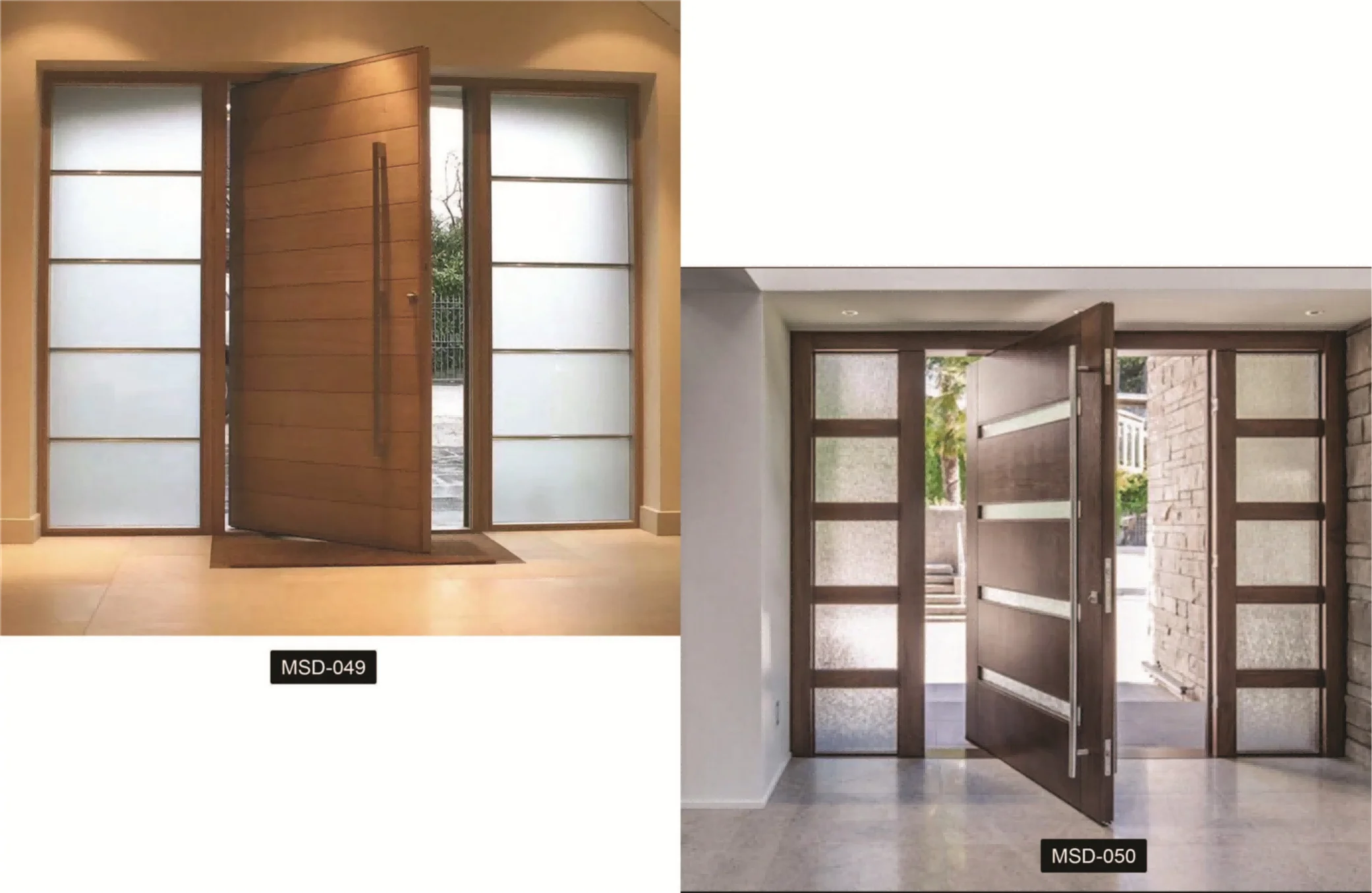 Cbmmart Main Entrance Solid Wood Doors with Glass Sidelights