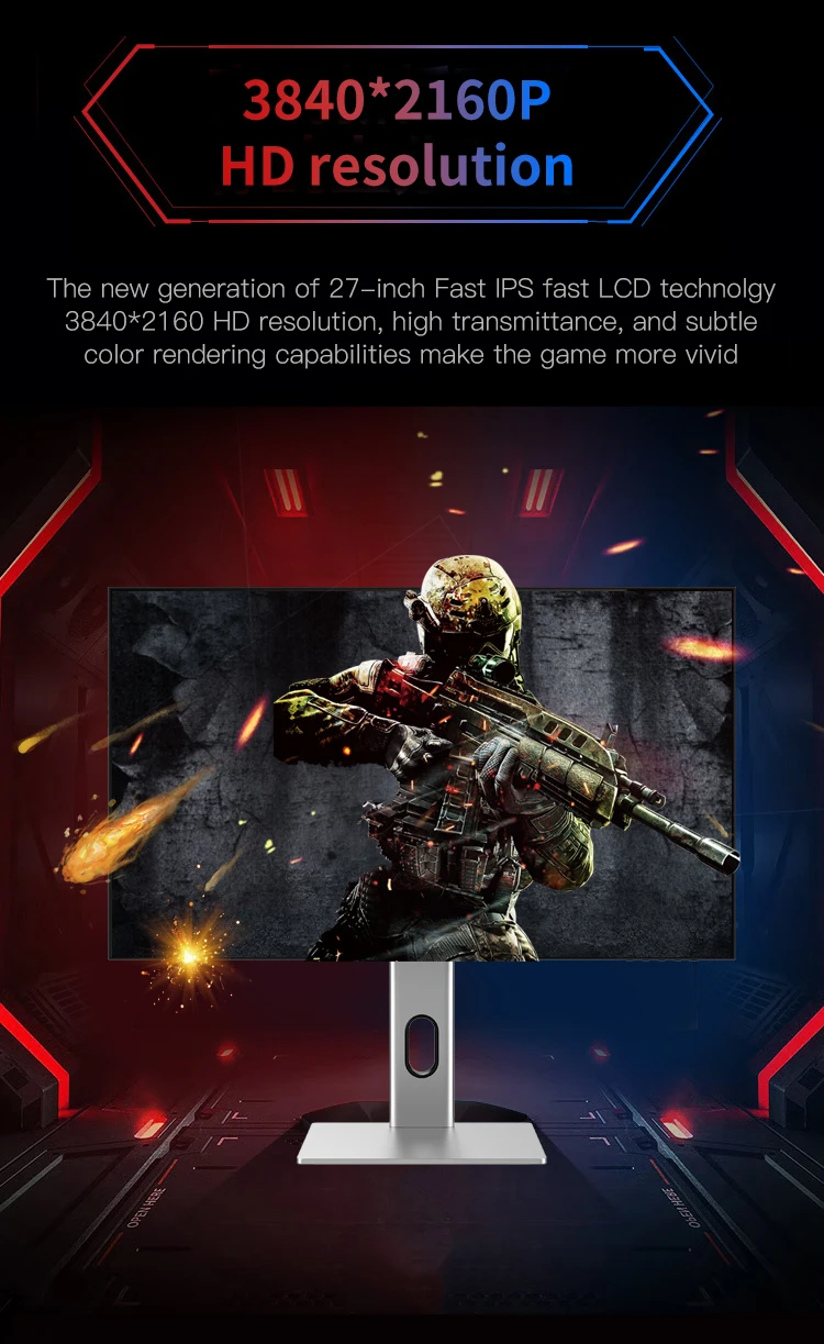 27-inch 4k Curved Gaming Monitor 2024 New 3840*2160 16:9 Bracket ...