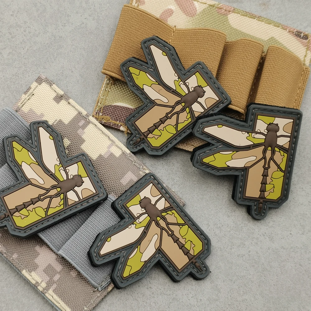 Tactical PVC Animal Dragonfly Insect Funny Pattern Patch Sew-On Bag ...