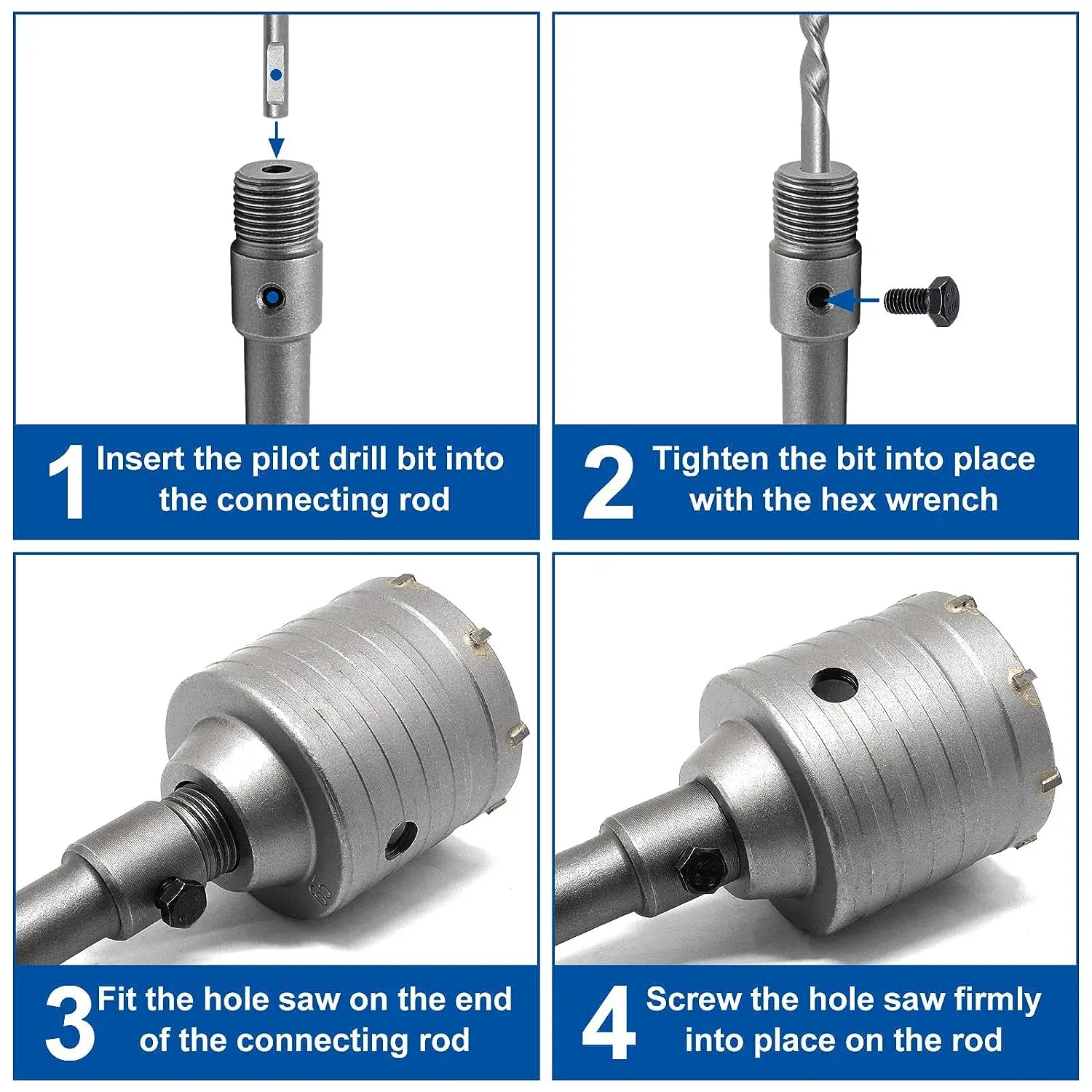 EUROCUT Wall Hole Saw Brick Concrete Stone Drill Bit Concrete Wall Hole ...