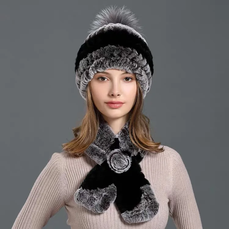 Cx-set-23c Knit Rex Rabbit Fur Ladies Fashion Hats Patterns With ...