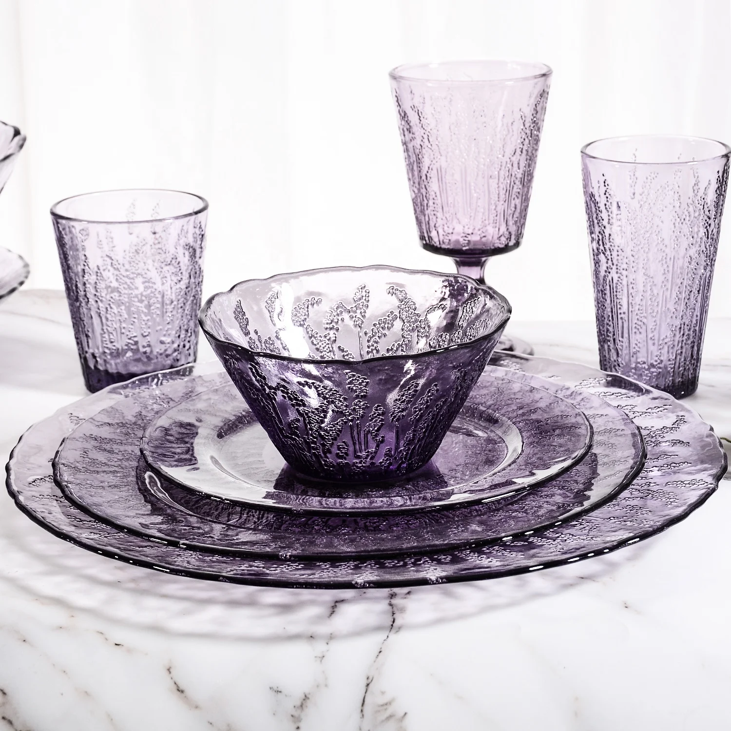 Custom Mexico Lavender Purple Colored Embossed Water Tumbler Goblet Red ...