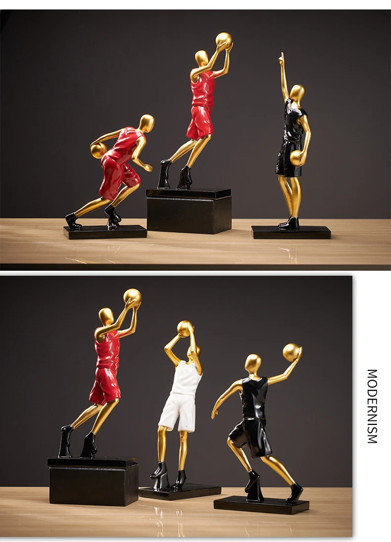 Modern Simple Basketball Sports Figure Sculpture Creative Home Living ...