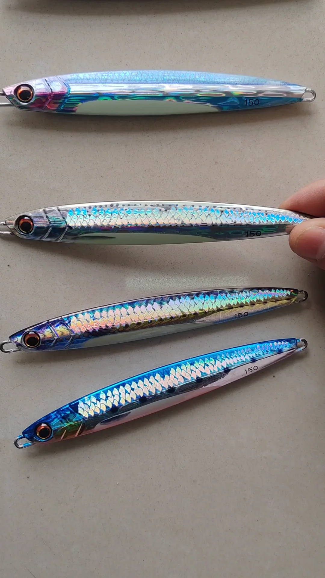 Dn 40g 60g 80g 120g 150g Super Reflective Effect Metal Jig 3d Printed Bionic Jigging Lure Rapid ...