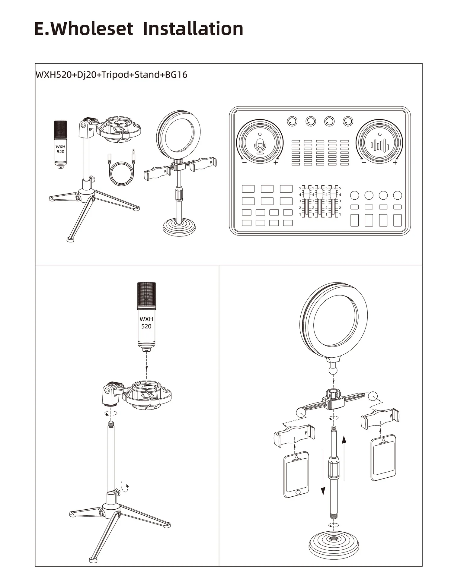 2024 48V Sound Card Full Set for Podcasting & Live Streaming