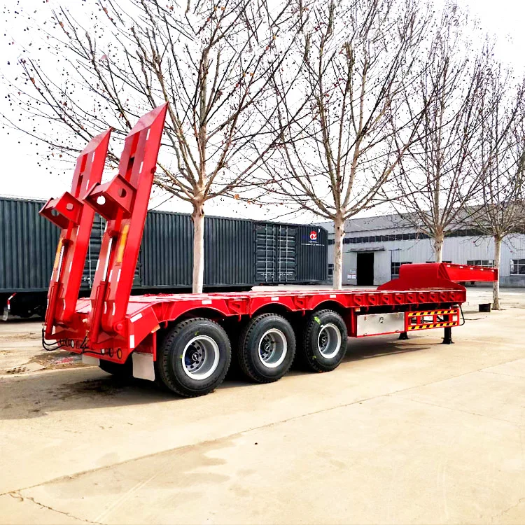 3 Axles Lowboy Trailer Concave Beam Lowboy Semi Trailer - Buy 3 Axles ...