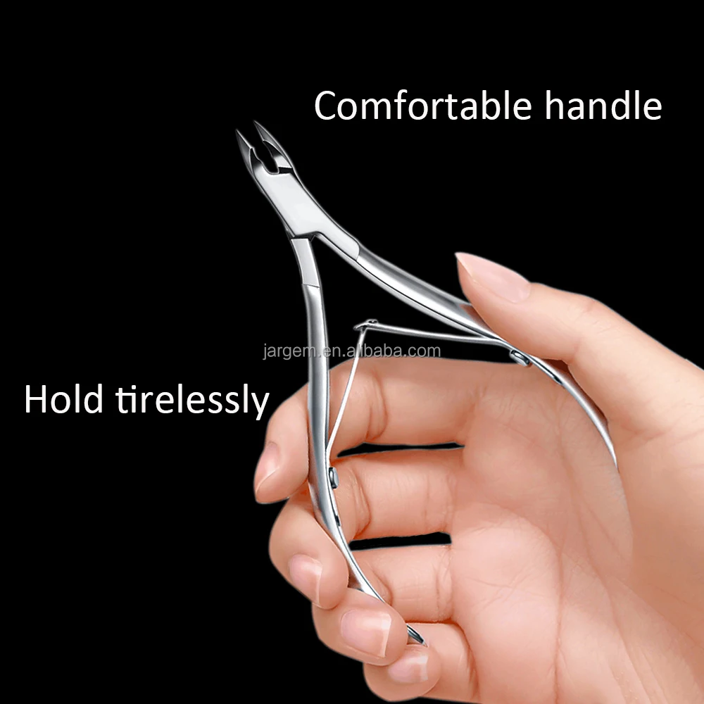 Process Upgraded Pearl Chromium Nail Nippers Curved Handle Cuticle Nail ...