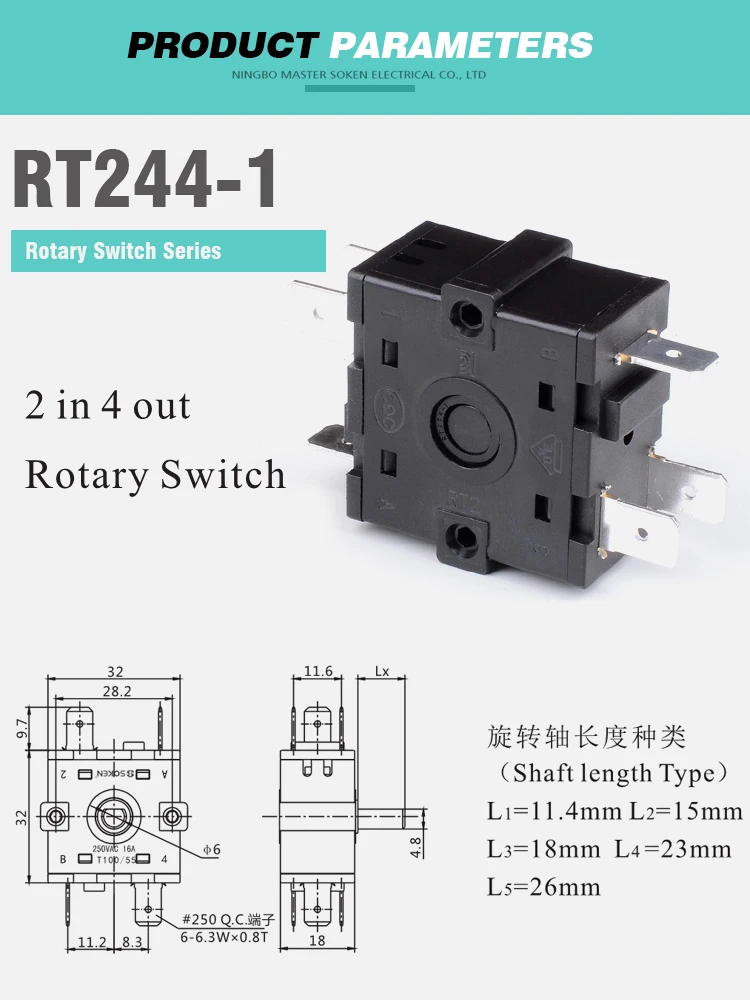 SOKEN 4 Pole 5 Position Rotary Switch - Reliable & Durable
