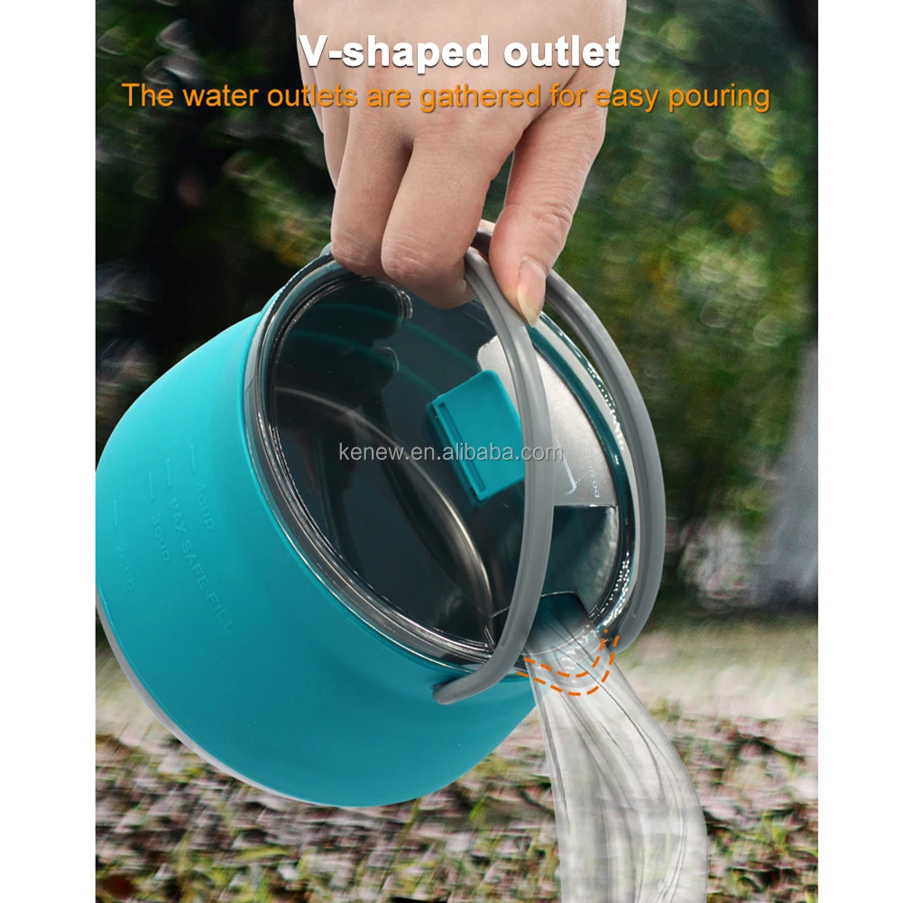 Silicone Folding Kettle Camping Teapot Portable Coffee Tea Cooker ...