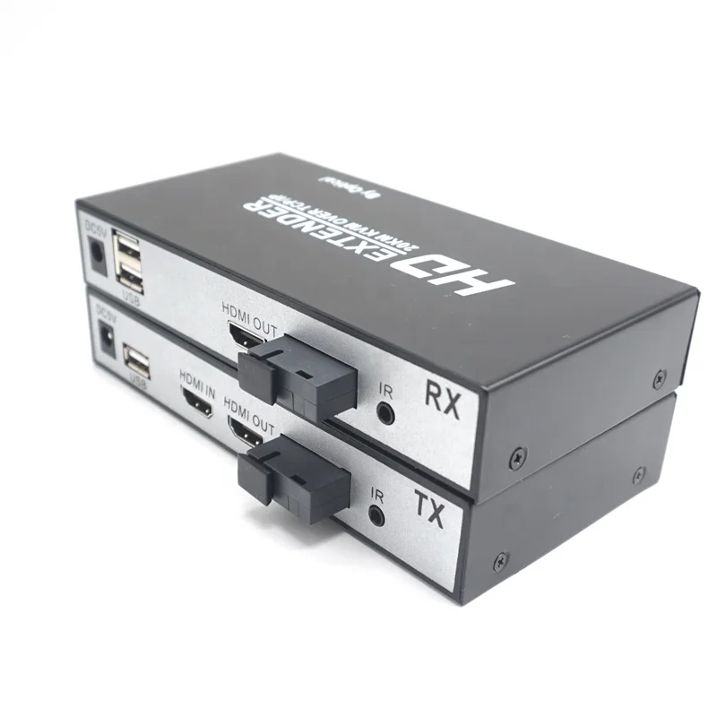 HDMI to Fiber Optic Converter - 1080P 20km HDMI KVM Extender