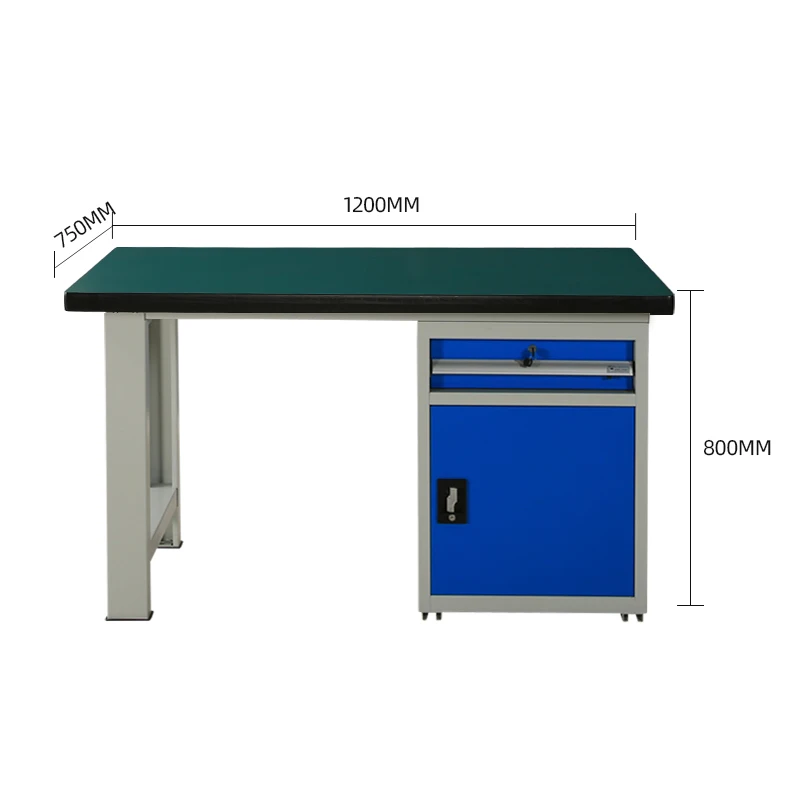 Custom Industrial 3 Drawers Wooden Desktop Steel Work Bench Tool ...