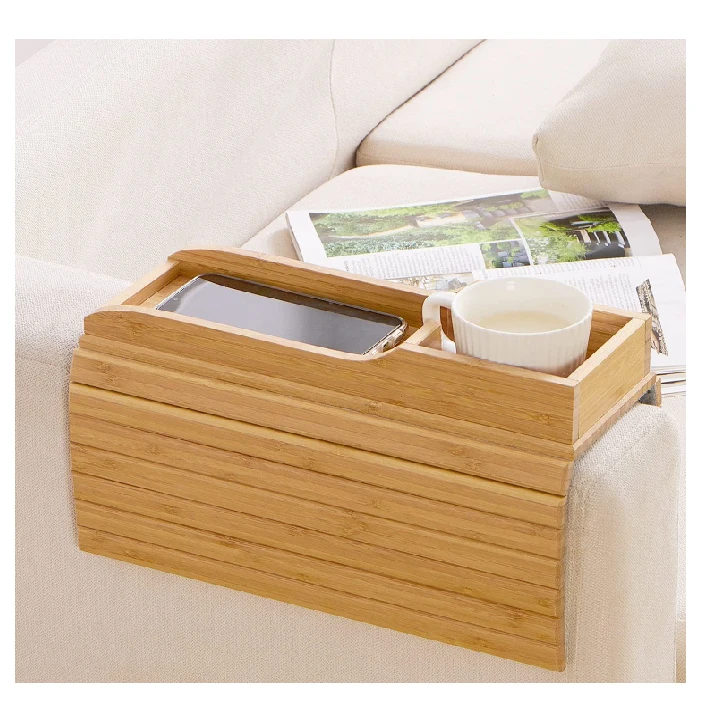 Portable Couch Arm Natural Bamboo Sofa Armrest Tray Sofa Couch Cup ...
