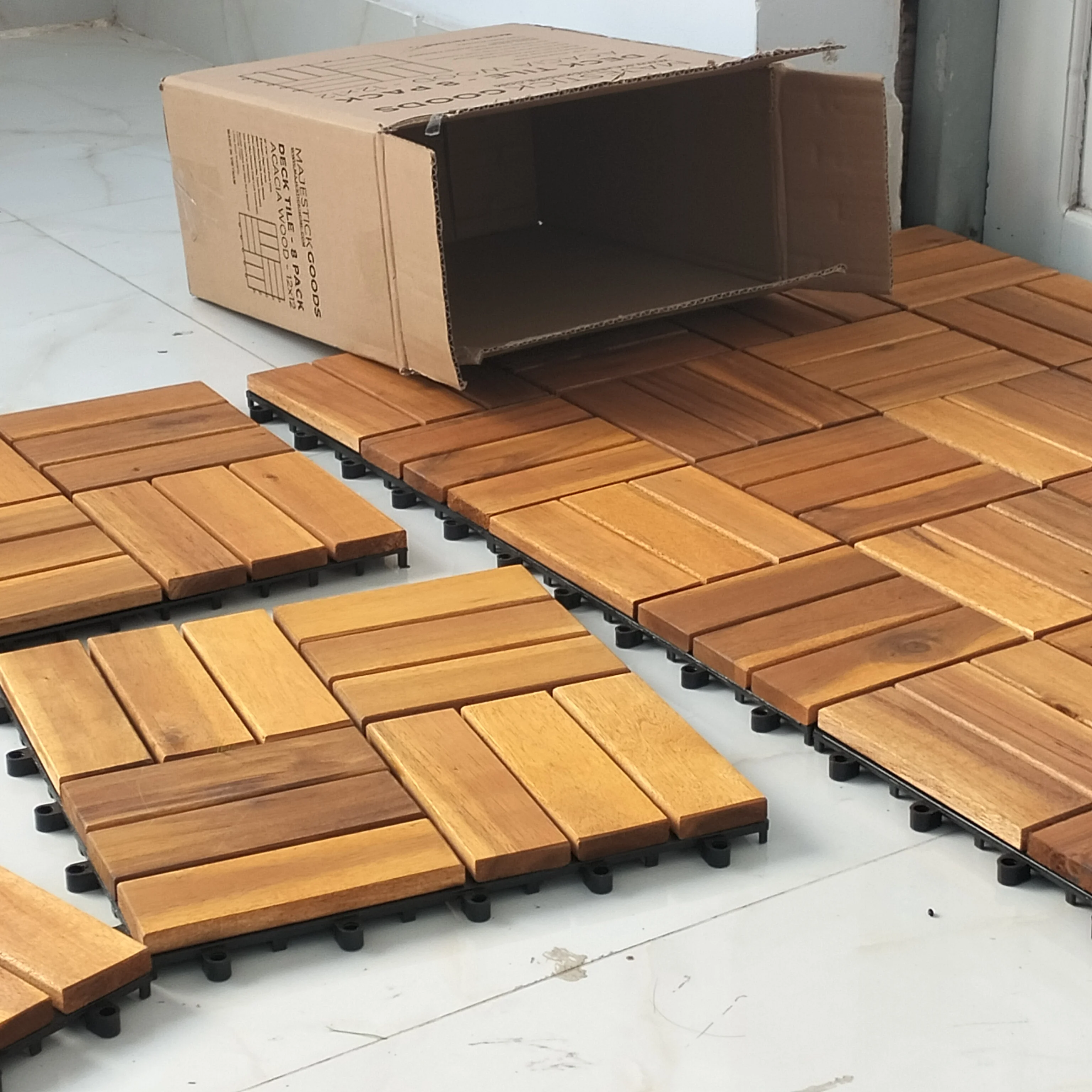 Wood Diy Decking Tiles 300*300mm For Interior - Exterior Home Decor ...