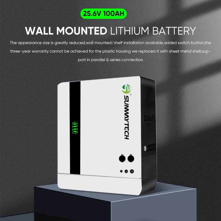 25.6v100ah Wall Mount Lithium Battery for Solar Storage