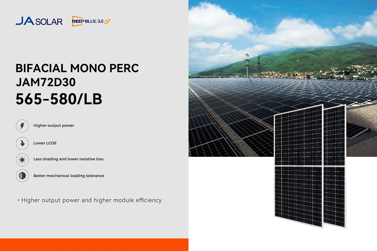 Ja Solar Lb Series Bifacial Solar Panel Double Glass 565w 560w 575w ...