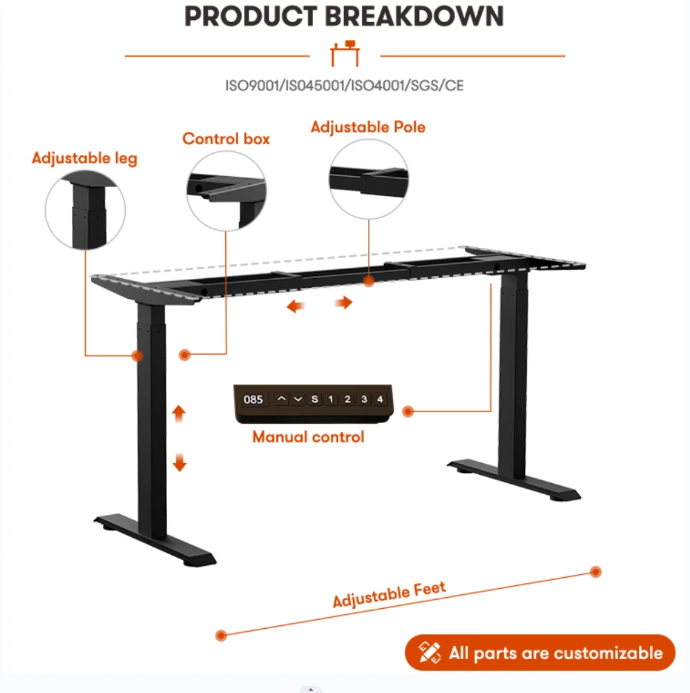 Beisijie Customization Automatic Standing Office Desk Frame Height ...
