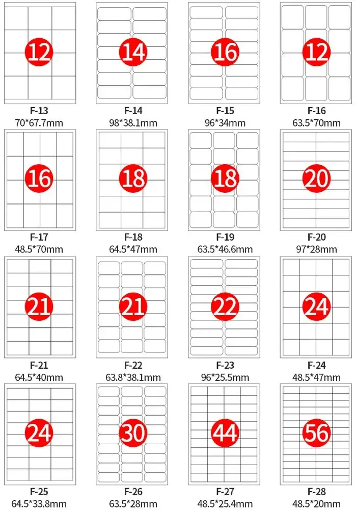 100 Sheets A4 White Matte Glossy Self Adhesive Sticky Back Label ...